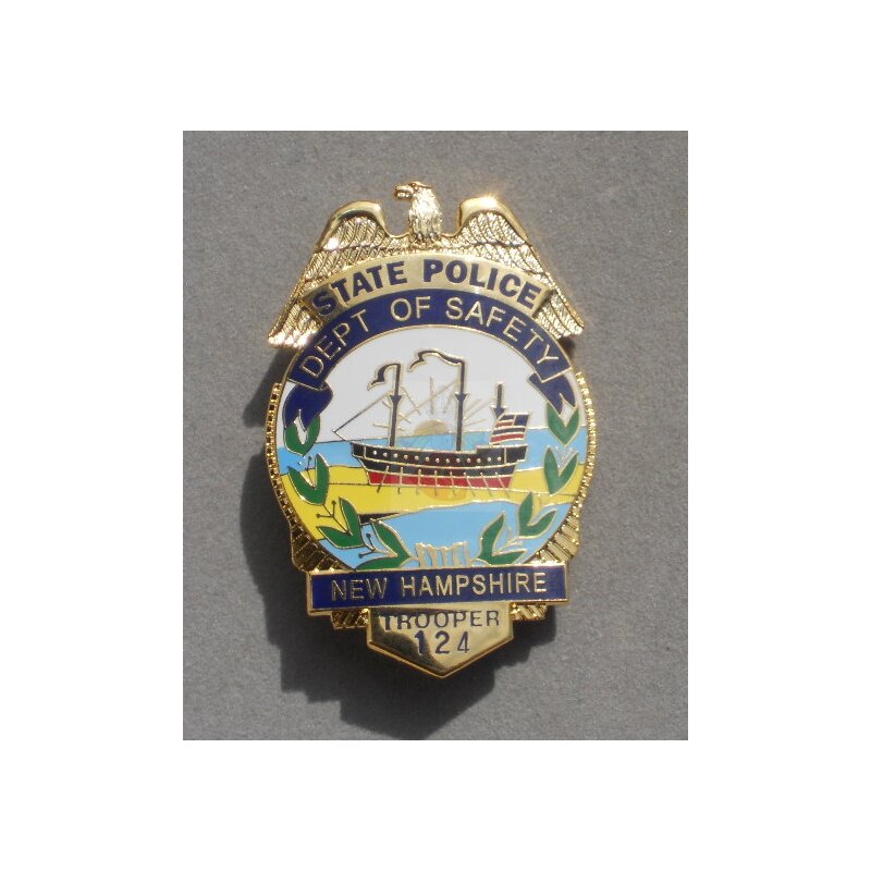 NH Dept. of Safety State Police Troopers Badge, 36,99